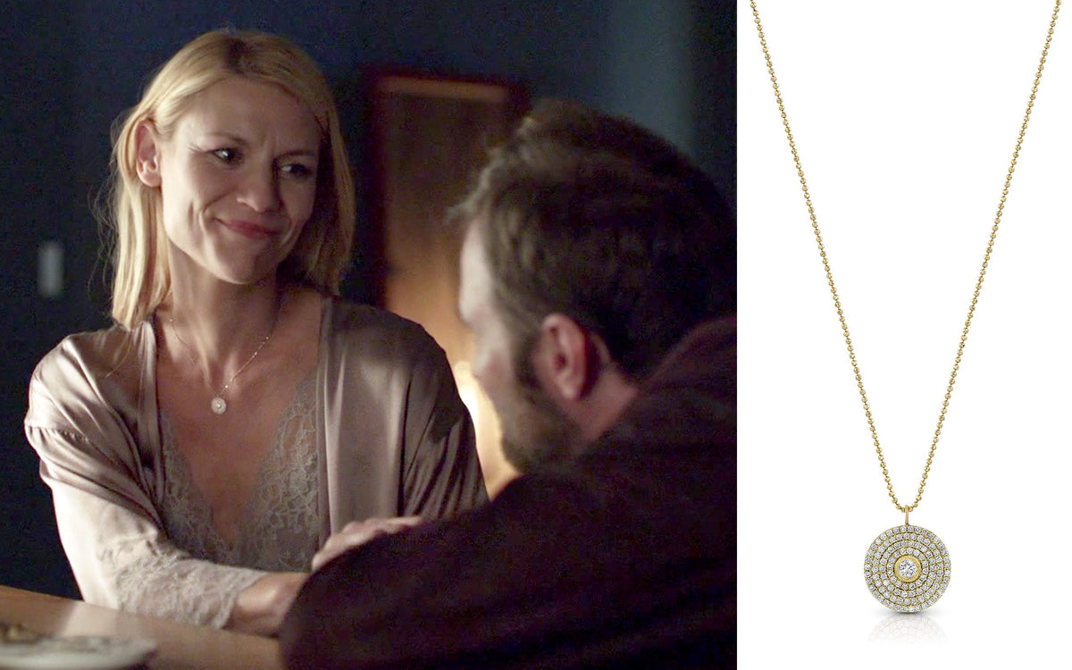 diamond pendant necklace and earrings Carrie Mathison (Claire Danes ...