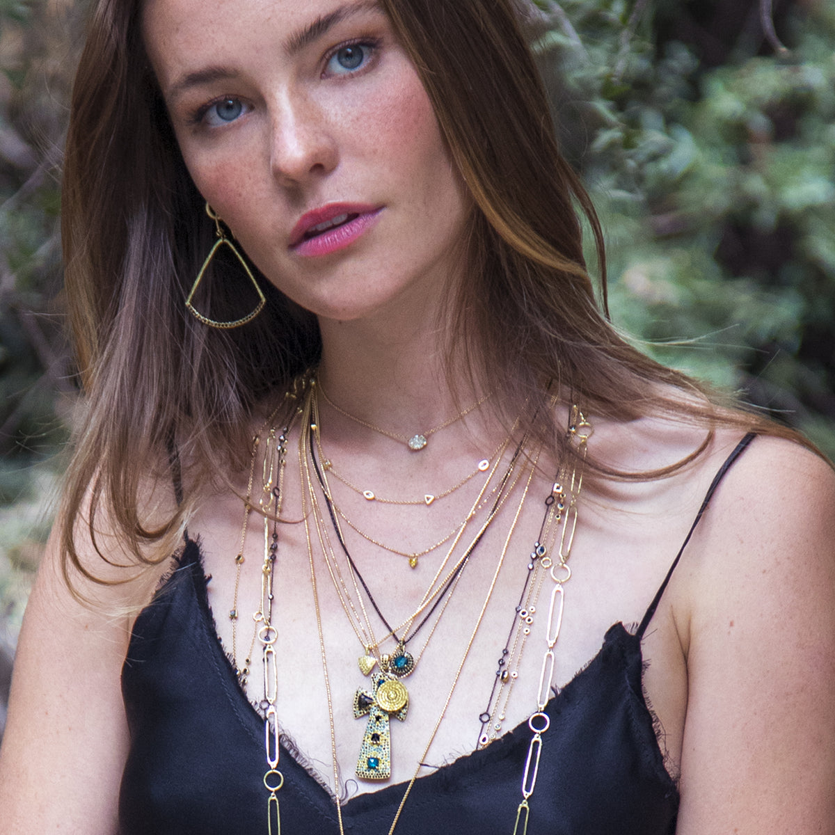 emerald open teardrop dangle earring, 18k gold, by dominique cohen ...